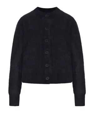 LISA YANG Long-sleeve Knit Cardigan - Black Brushed