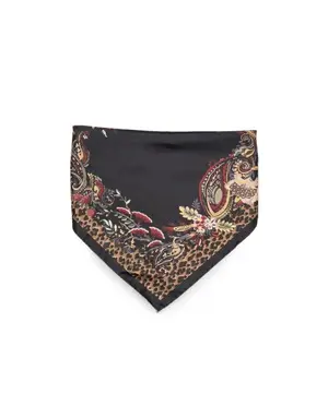 Etro Paisley Leopard-print Scarf - Black