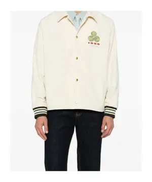 Drole De Monsieur Long Sleeve Casual Jacket With Logo Print