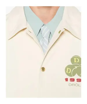 Drole De Monsieur Long Sleeve Casual Jacket With Logo Print