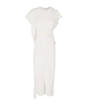 Victoria Beckham Drape-detail Midi Dress - White