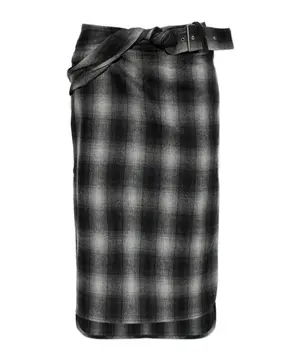 IRO PARIS Plaid Skirt - Dark Grey