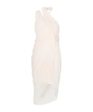 Balmain Draped Asymmetric-hem Mini Dress - Beige
