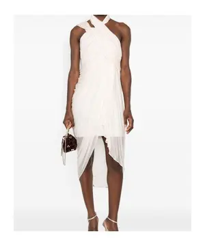 Balmain Draped Asymmetric Hem Mini Dress