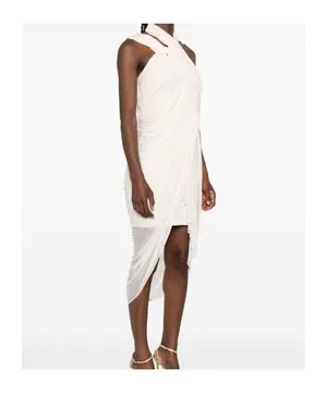 Balmain Draped Asymmetric Hem Mini Dress