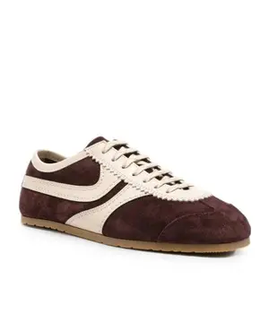 Dries Van Noten Suede Panel Round Toe Lace-up Sneakers