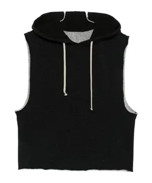 Rick Owens Sleeveless Drawstring-hood Hoodie - Black