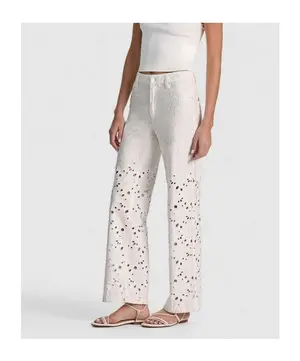 ALICEOLIVIA Alice + Olivia Laser-cut Straight-leg Jeans