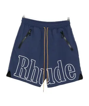 Rhude Drawstring Elastic-waist Shorts - Navy Blue