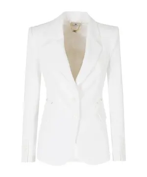 Elisabetta Franchi Notched-lapels Single-breasted Blazer - White