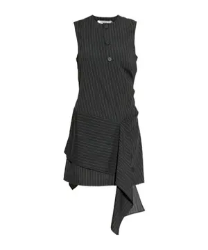 IRO PARIS Sleeveless Pinstripe Dress With Asymmetrical Draping