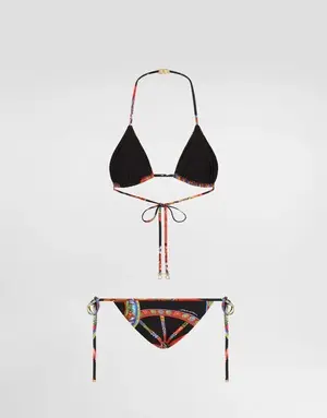 Dolce & Gabbana Carretto-print Triangle Bikini