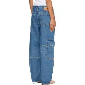 GANNI Audri Lace Jeans In Rigid Denim