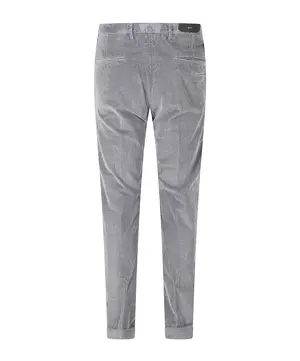 BRIGLIA 1949 Corduroy Trousers With Belt Loops - Gray