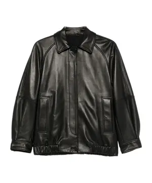 SALVATORE SANTORO Button-up Leather Jacket - Black