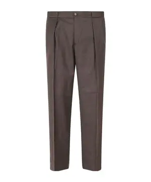 BRIGLIA 1949 Button-detail Casual Trousers - Brown