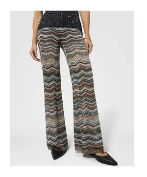 Missoni Chevron Pattern Sequin Embellished Palazzo Trousers