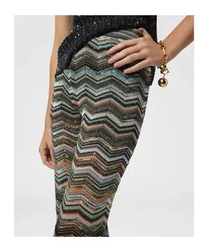 Missoni Chevron Pattern Sequin Embellished Palazzo Trousers
