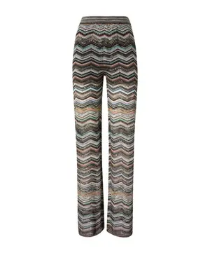 Missoni Metallic Zigzag Knitted Palazzo Trousers - Multicolor