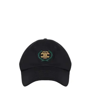 Celine Logo Hat - Black