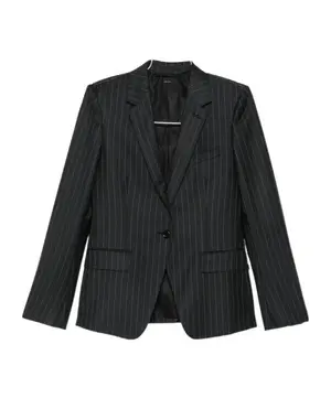TOM FORD Pinstriped Suit Jacket - Black