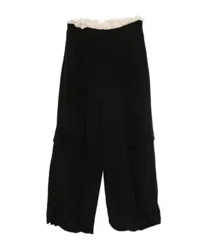 Sea Lace-trimmed Trousers - Black
