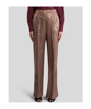 Etro Jacquard Trousers With Floral Paisley Motif