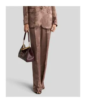 Etro Jacquard Trousers With Floral Paisley Motif