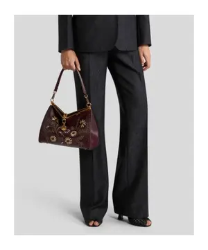 Etro Wool Jacquard Trousers With Arnica Motif - Black