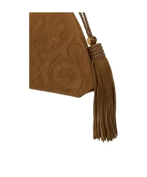 Etro Medium Suede Kalispera Bag With Patch And Tassels
