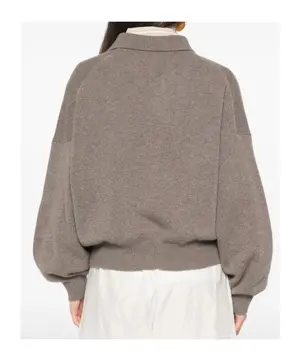 LISA YANG Knitted Polo Shirt With Button Fastening And Ribbed Trims