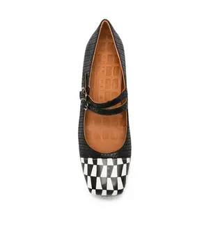 Chie Mihara Volcano Check-pattern Double-strap Pumps