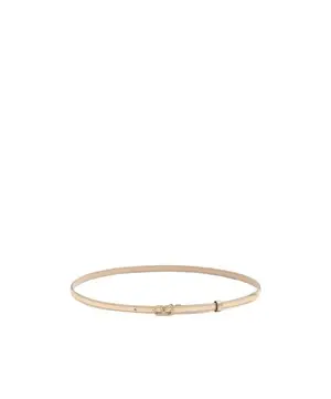 Valentino Garavani Vlogo Signature Belt In Laminated Calfskin With Crystals - Nude