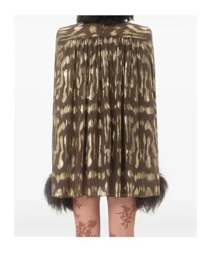 Valentino Garavani Sequined Jacquard Shirt With Feather Cuffs - No
