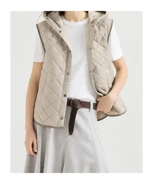 Brunello Cucinelli Lightweight Matte Nylon Quilted Vest With Thermore Padding And Hood
