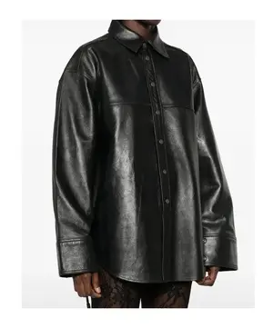 HAIKURE Long-sleeve Shirt-style Leather Jacket