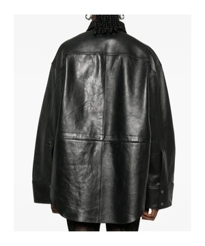 HAIKURE Long-sleeve Shirt-style Leather Jacket