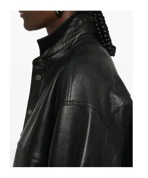 HAIKURE Long-sleeve Shirt-style Leather Jacket