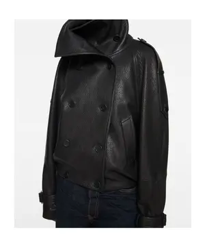 Acne Studios Double Breasted Leather Jacket