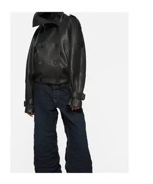 Acne Studios Double Breasted Leather Jacket