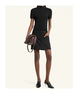 COURREGES Vinyl-trimmed High-neck T-shirt