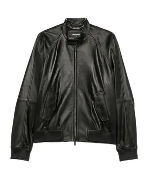 Dsquared2 Zip-up Leather Jacket - Black