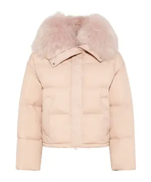 YVES SALOMON Shearling-trim Down Jacket - Rose