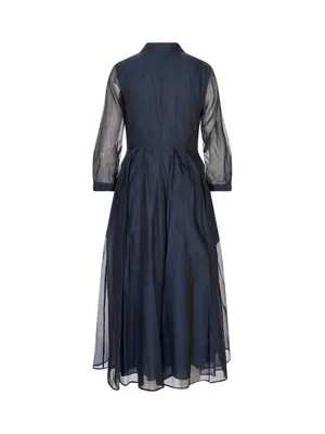 Max Mara Collared Long-sleeved Dress