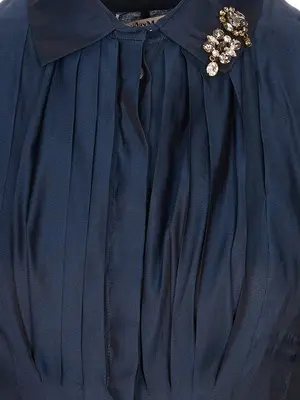 Max Mara Collared Long-sleeved Dress