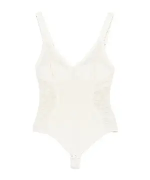 Elisabetta Franchi Lace-panelled V-neck Sleeveless Top