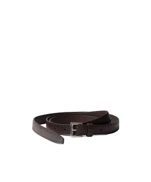 Prada Antiqued Leather Belt With Buckle Detail