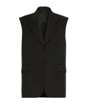 Max Mara Sleeveless Wool Jacket - Black