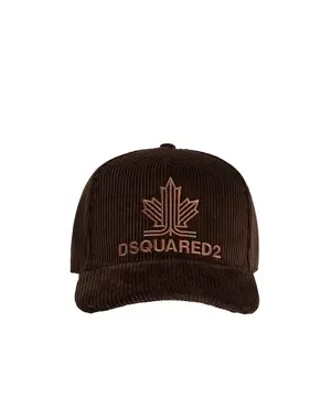 Dsquared2 Maple Leaf Corduroy Cotton Baseball Cap