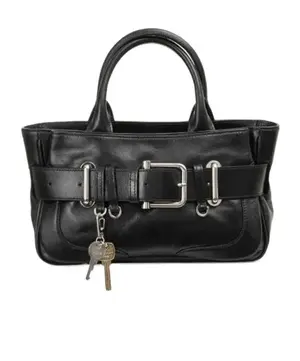 OSOI Mini Brocle Buckled Leather Tote Bag - Black